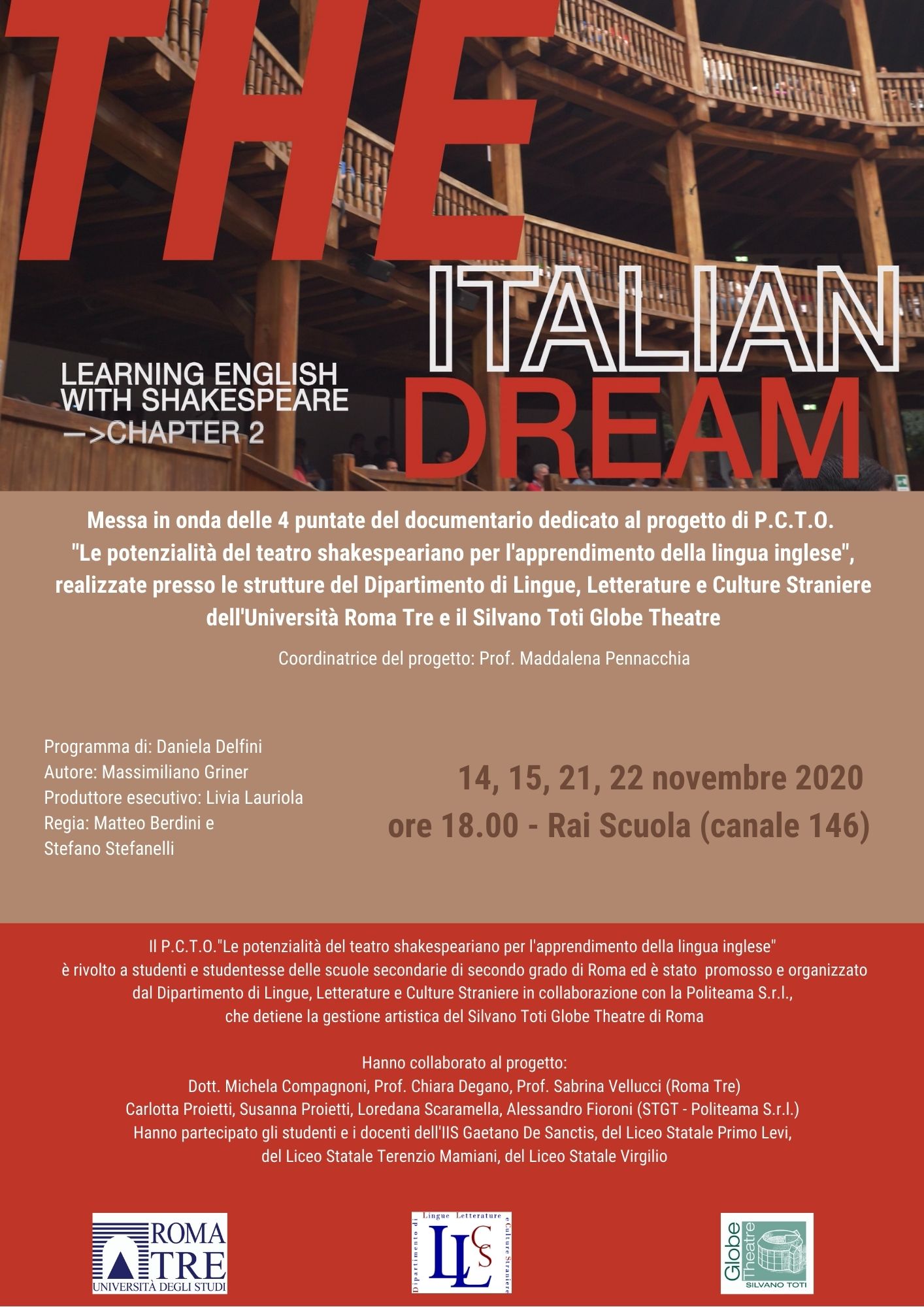 “The Italian Dream: Learning English with Shakespeare” messa in onda ...
